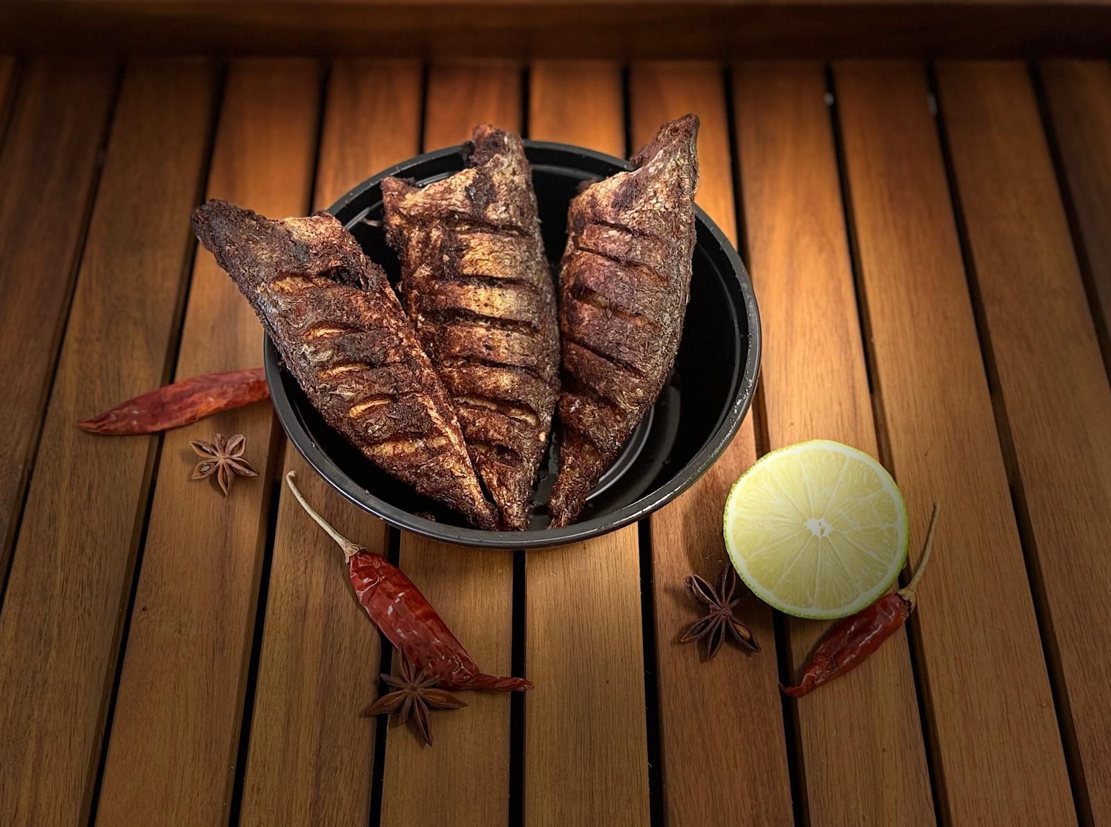 Mackerel (Ayala) fish fry with salad – Ammas Food & Groceries